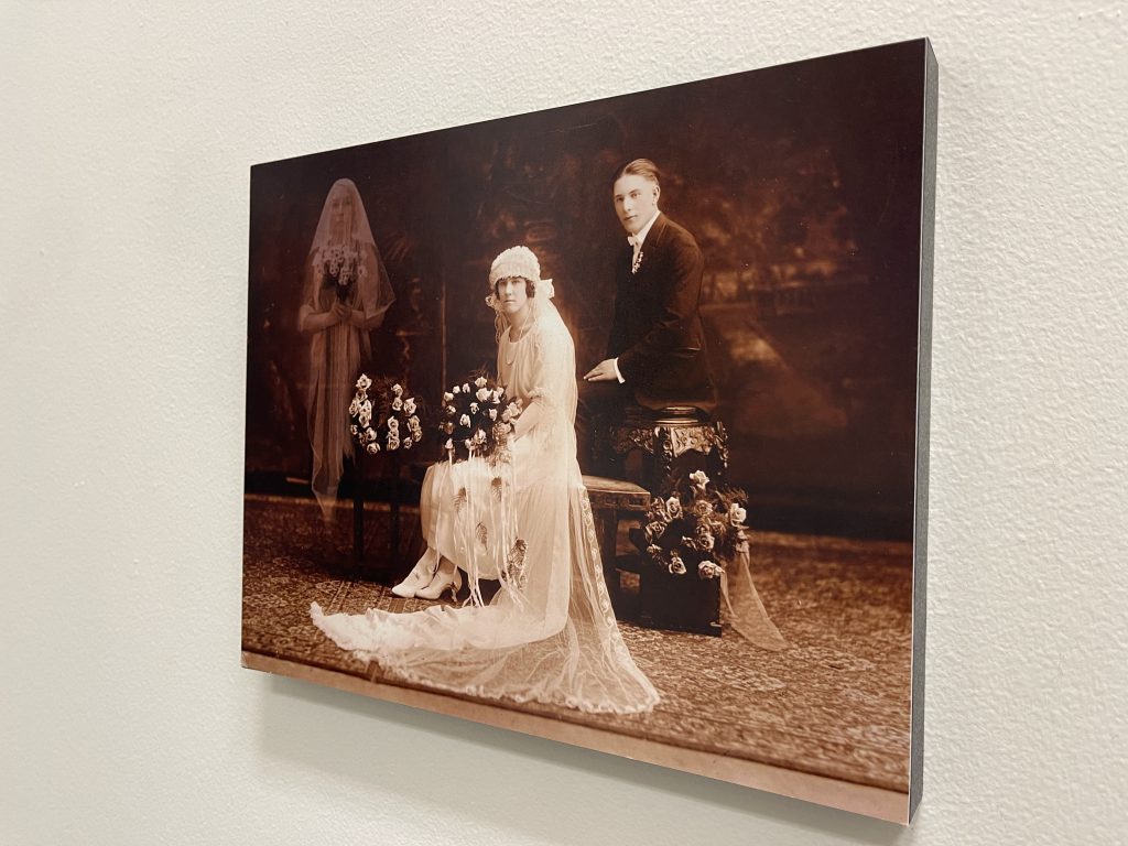 Self Portrait as Ghost (Bridesmaid in Sepia) by Julie K. Gray - See Saw Art